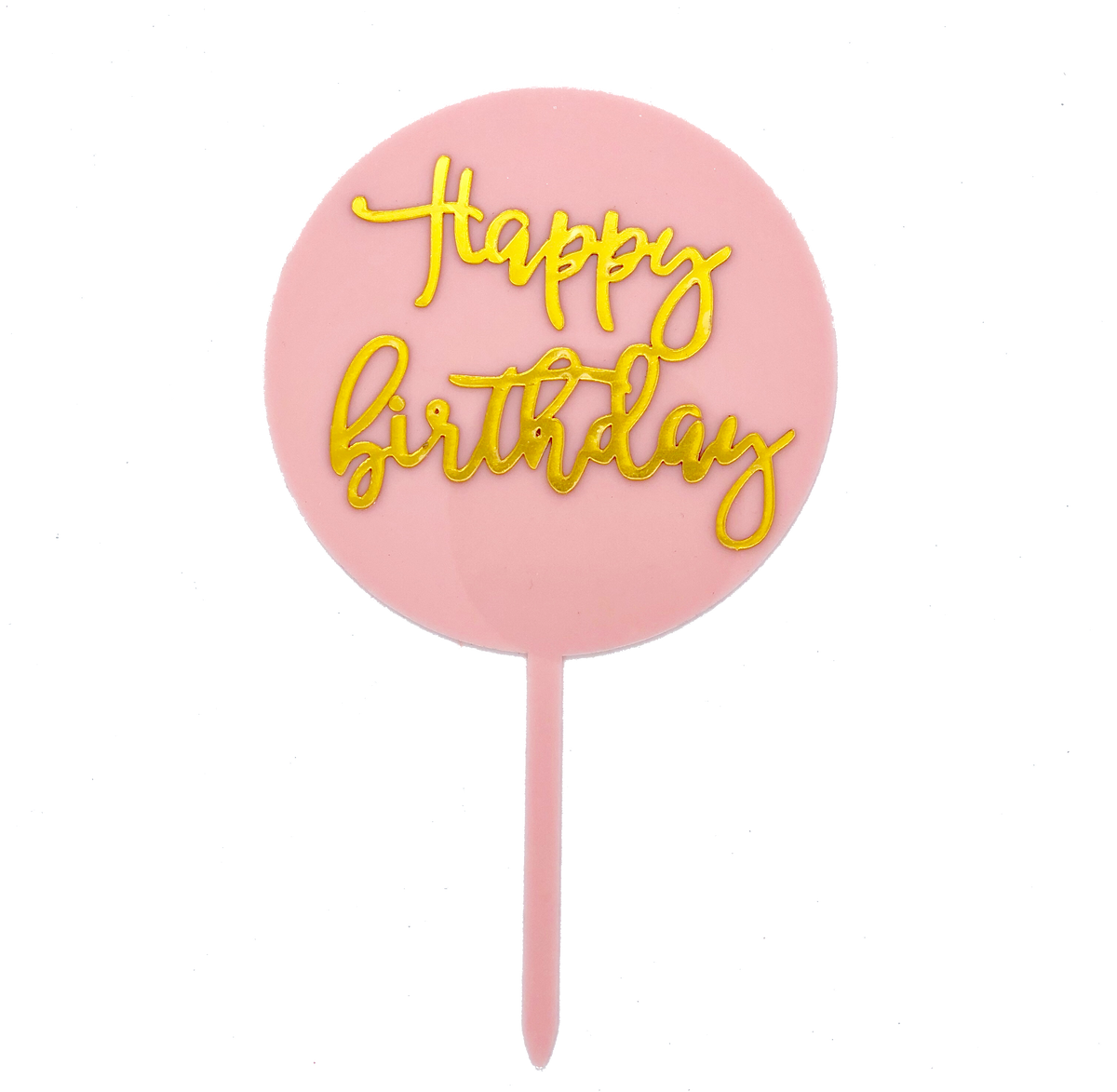 Happy Birthday Circle Cake Topper Pink/Blue – Azucar Arte