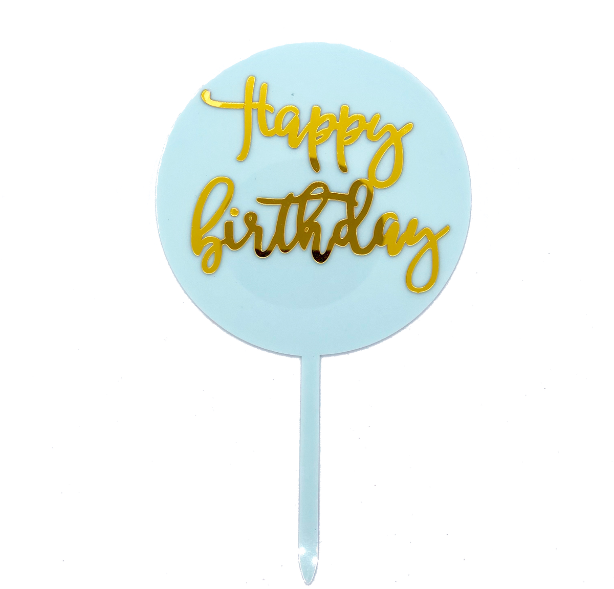 Happy Birthday Circle Cake Topper Pink/Blue – Azucar Arte